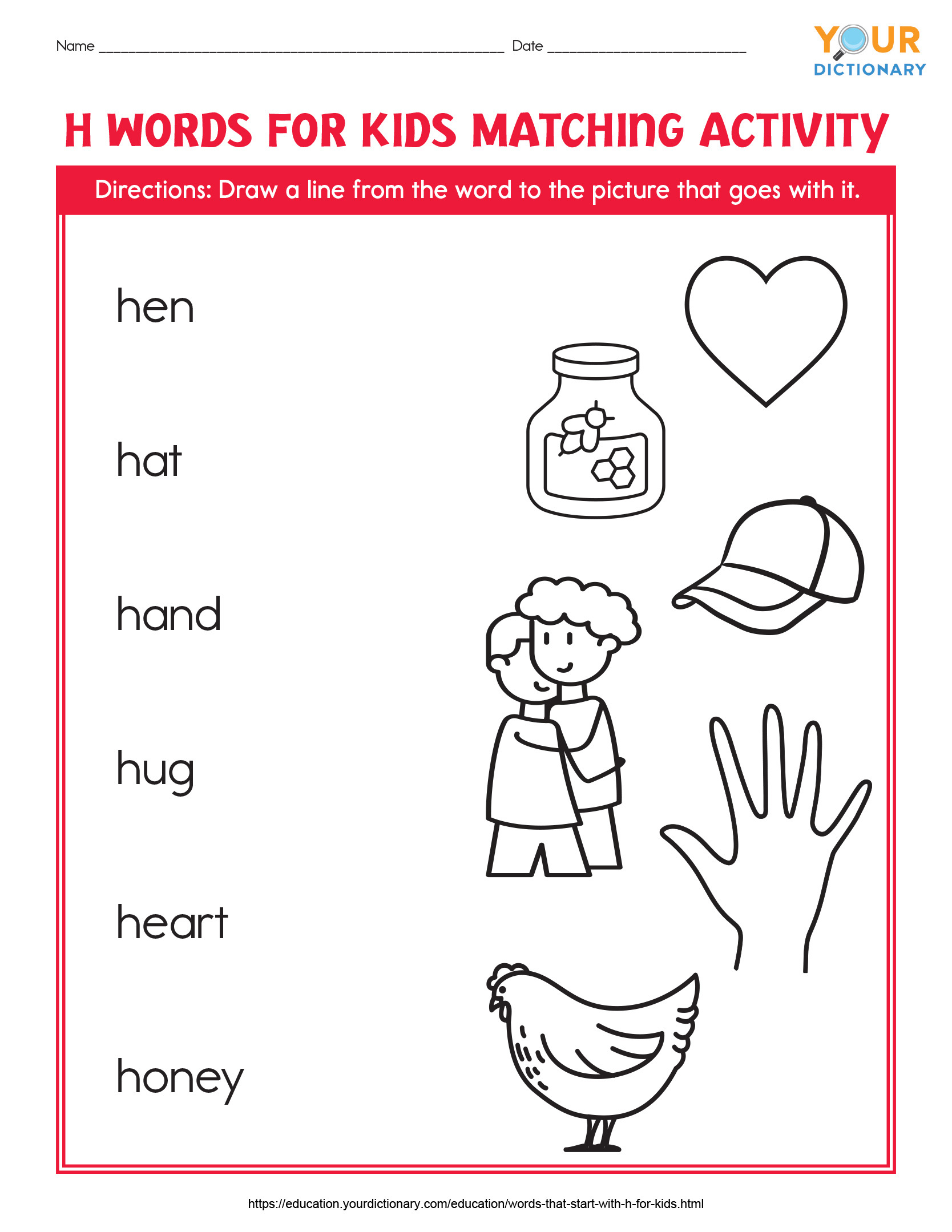 Words That Start With H For Kids Words That Start With H For Kids